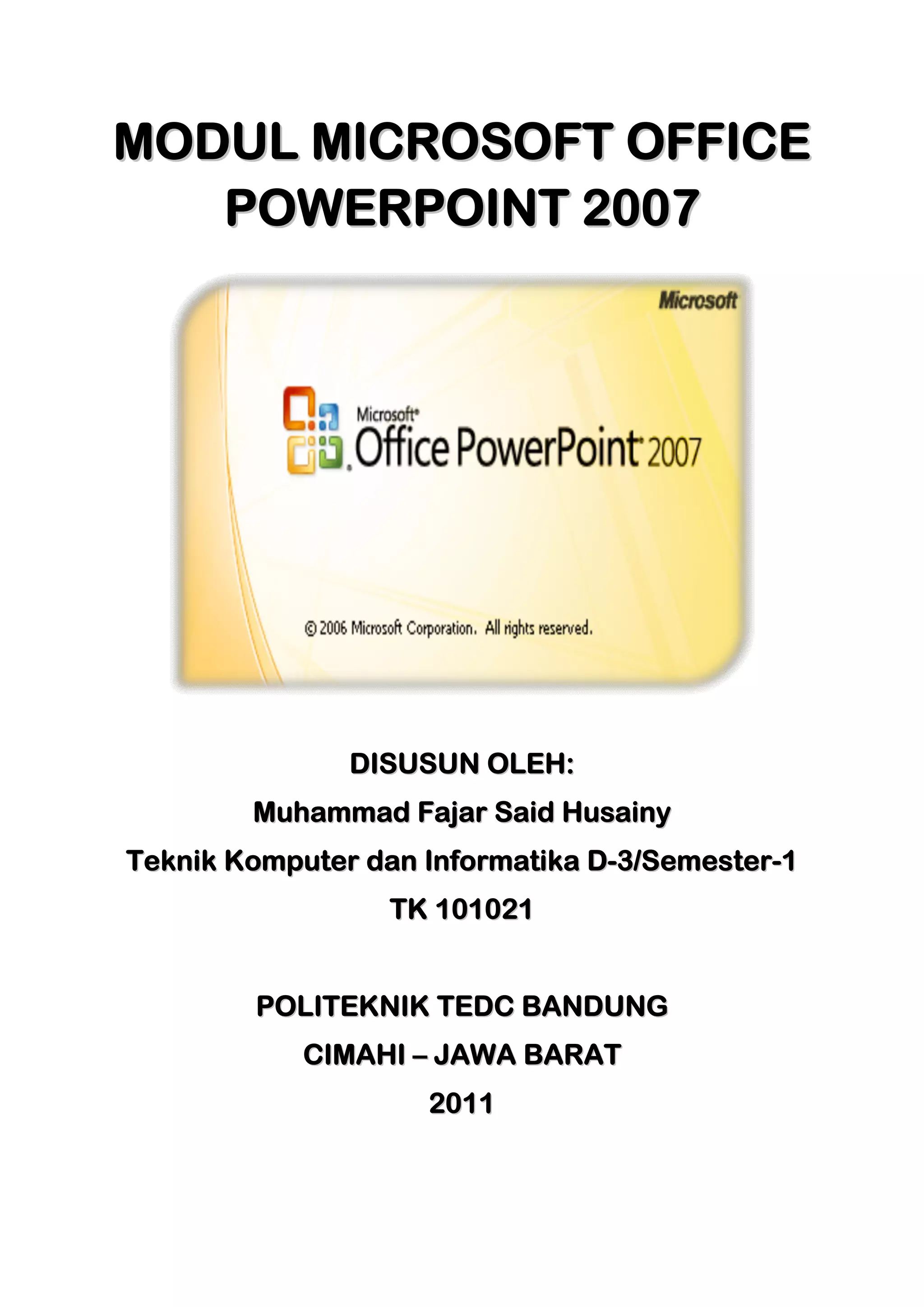 Modul Microsoft Office Powerpoint 2007 | PDF