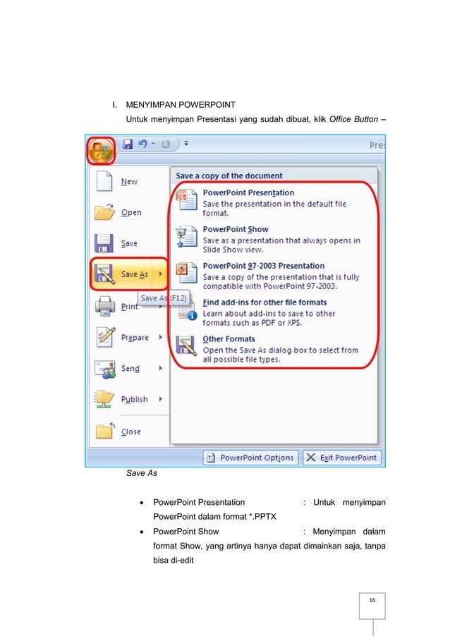 Modul Microsoft Office Powerpoint 2007 | PDF