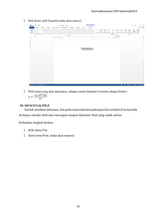 Modul microsoft word 2013 | PDF