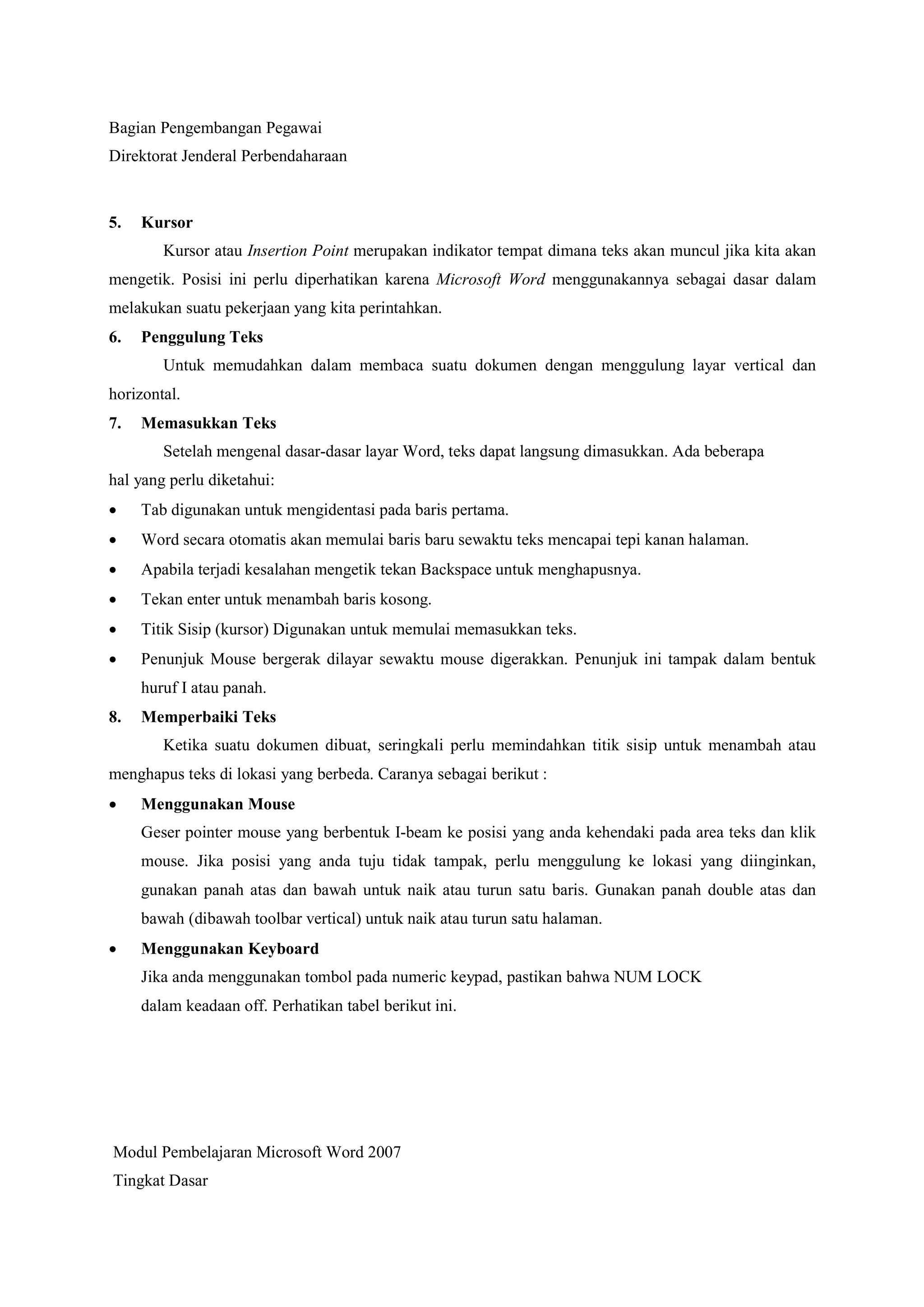 Modul microsoft word beginner | PDF