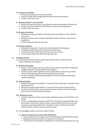 Modul mikroekonomi ( penggal 1 ) edit by cikgu HASNI KOLEJ TING 6 ...