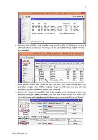 Konfigurasi mikrotik | PDF