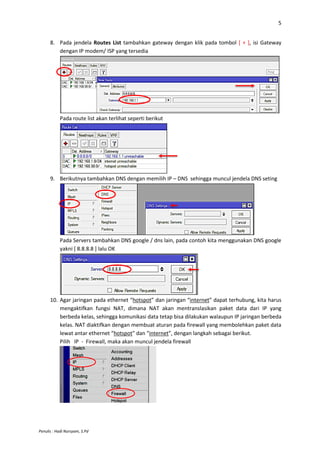 Konfigurasi mikrotik | PDF