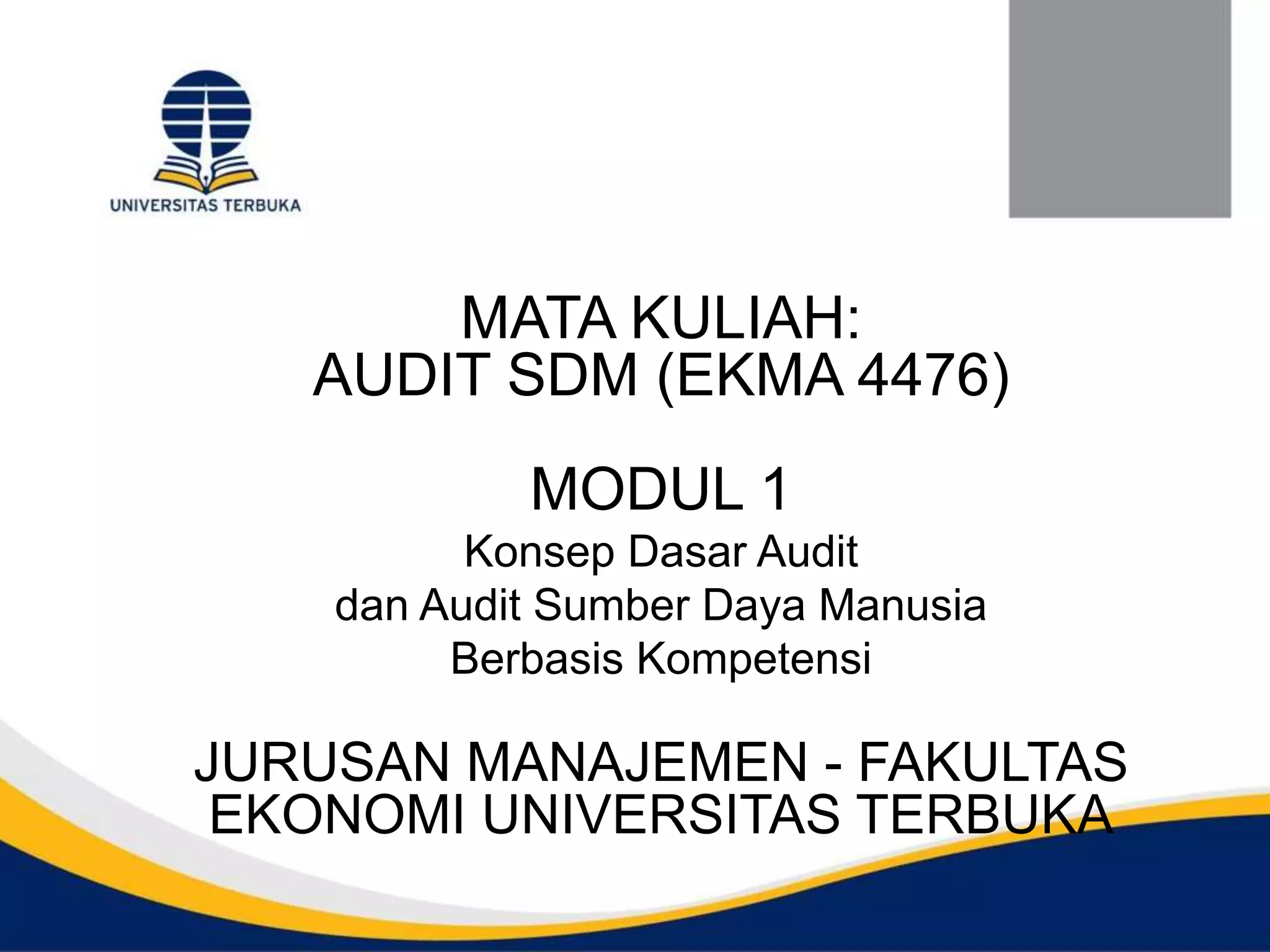 Modul Audit SDM Minggu 1 | PPTX