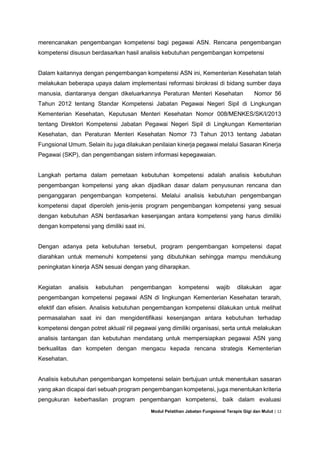Modul KEBIJAKAN PENGEMBANGAN KOMPETENSI SUMBER DAYA MANUSIA KESEHATAN | PDF