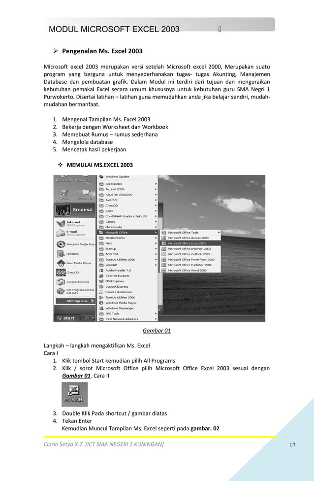 Modul ms. office excel | PDF