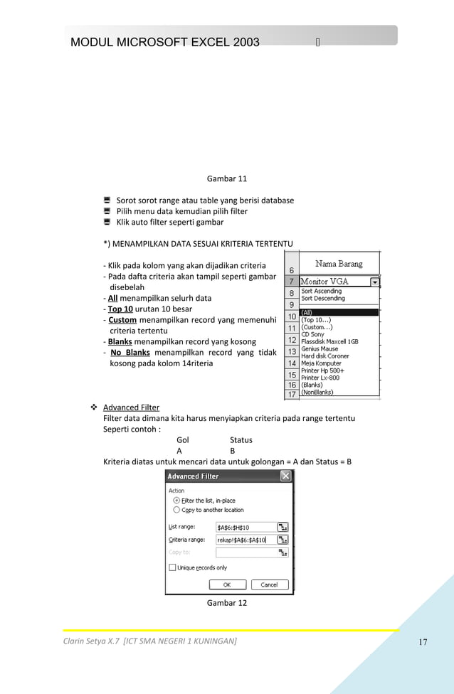 Modul ms. office excel | PDF