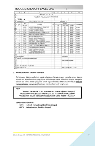 Modul ms. office excel | PDF