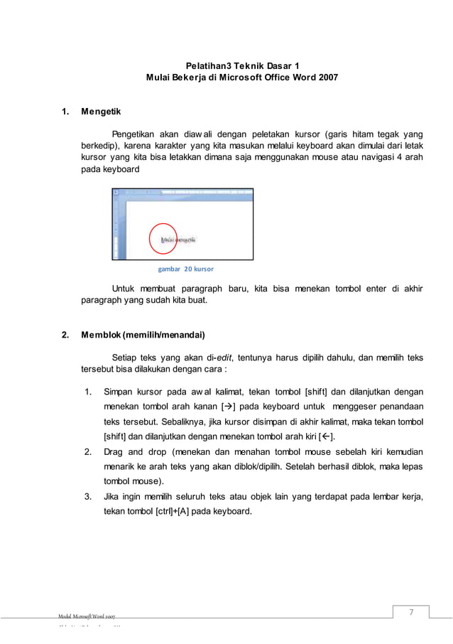 Modul Pembelajaran Microsoft Word kls 8 | DOCX