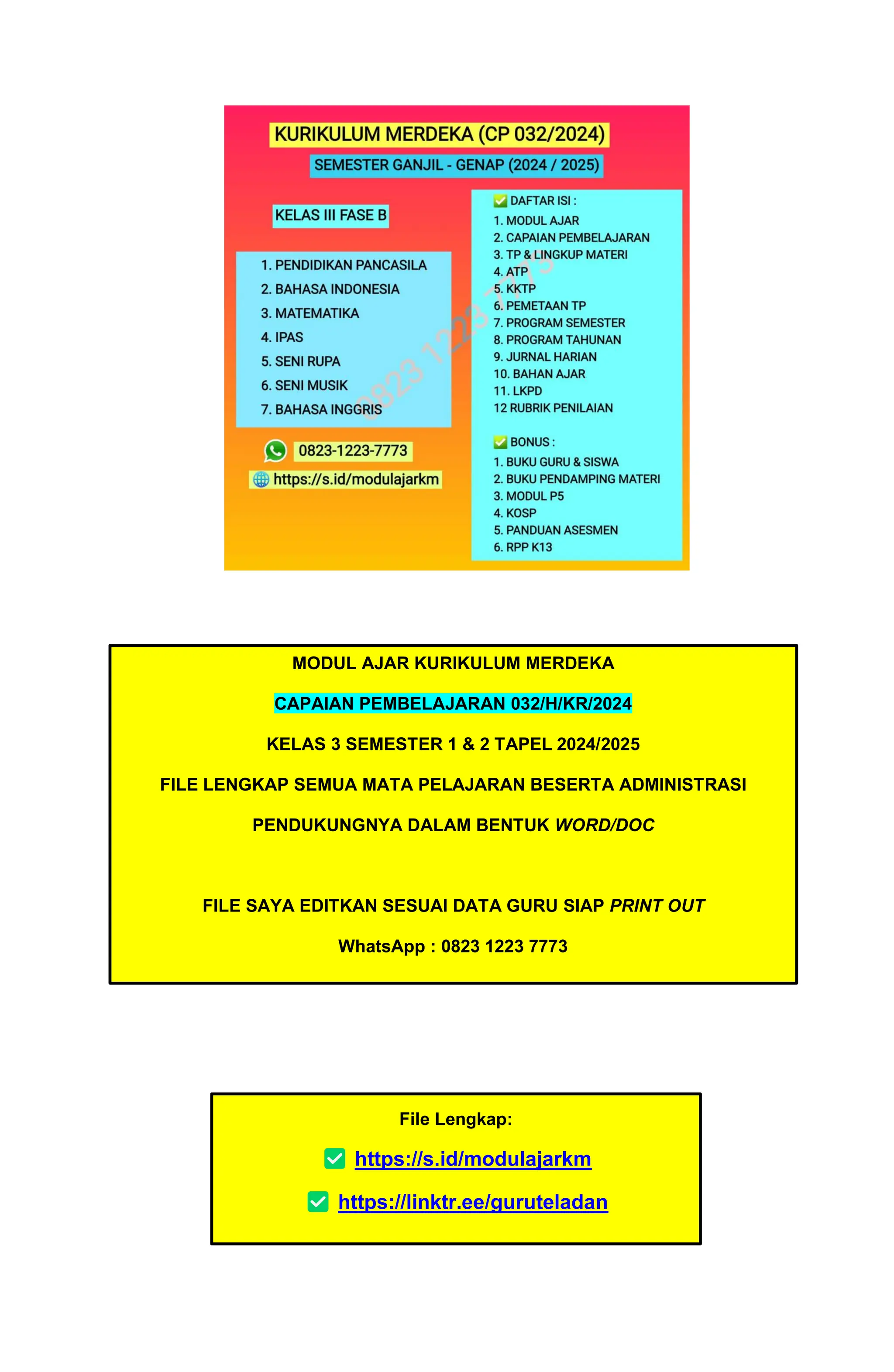 Modul Ajar Matematika Kelas 3 Cp 032 Pdf
