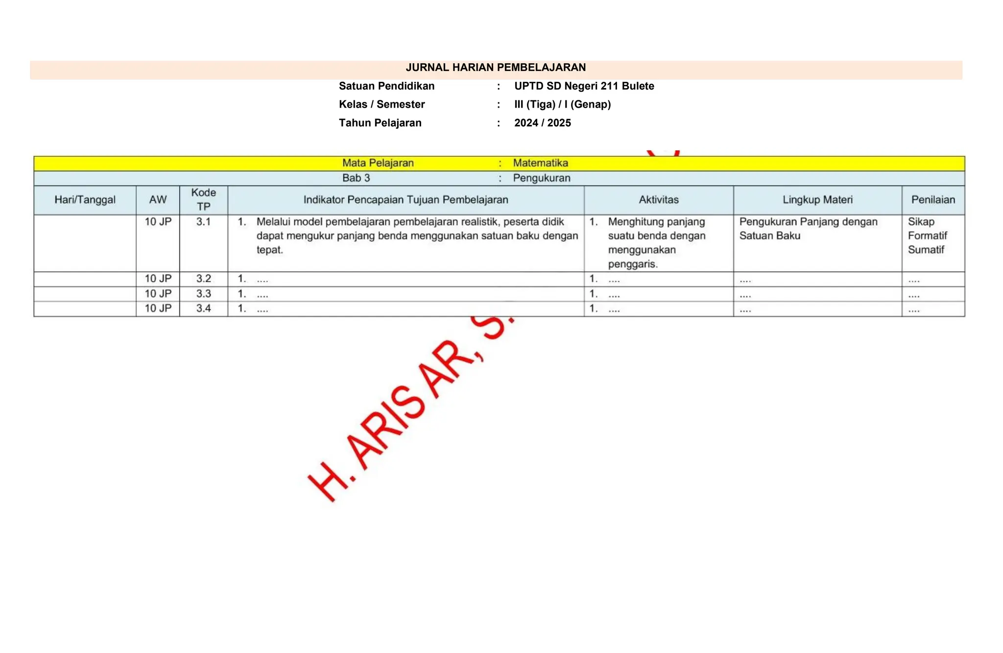 Modul Ajar Matematika Kelas 3 Cp 032 Pdf