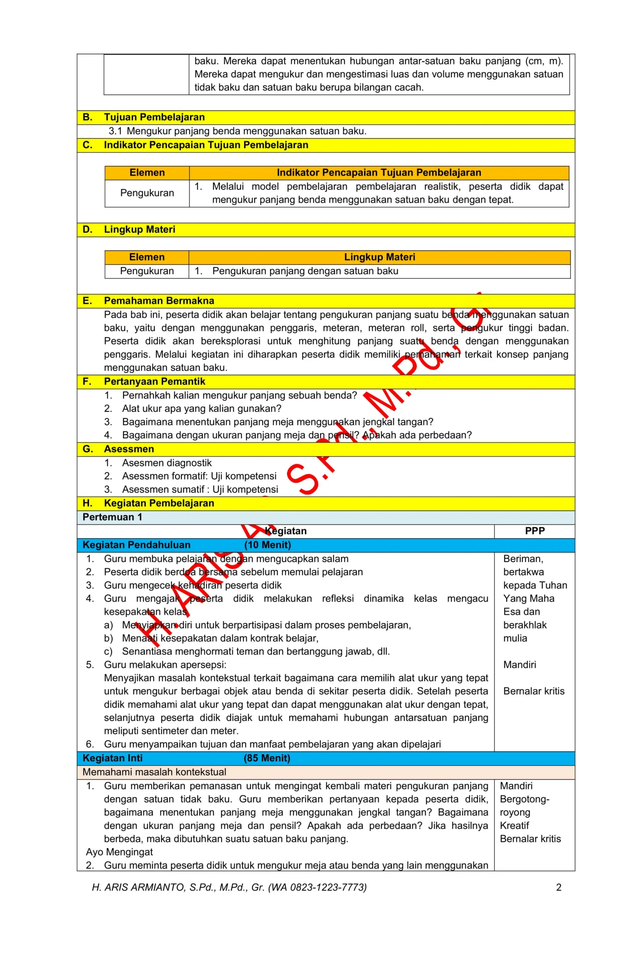 Modul Ajar Matematika Kelas 3 Cp 032 Pdf