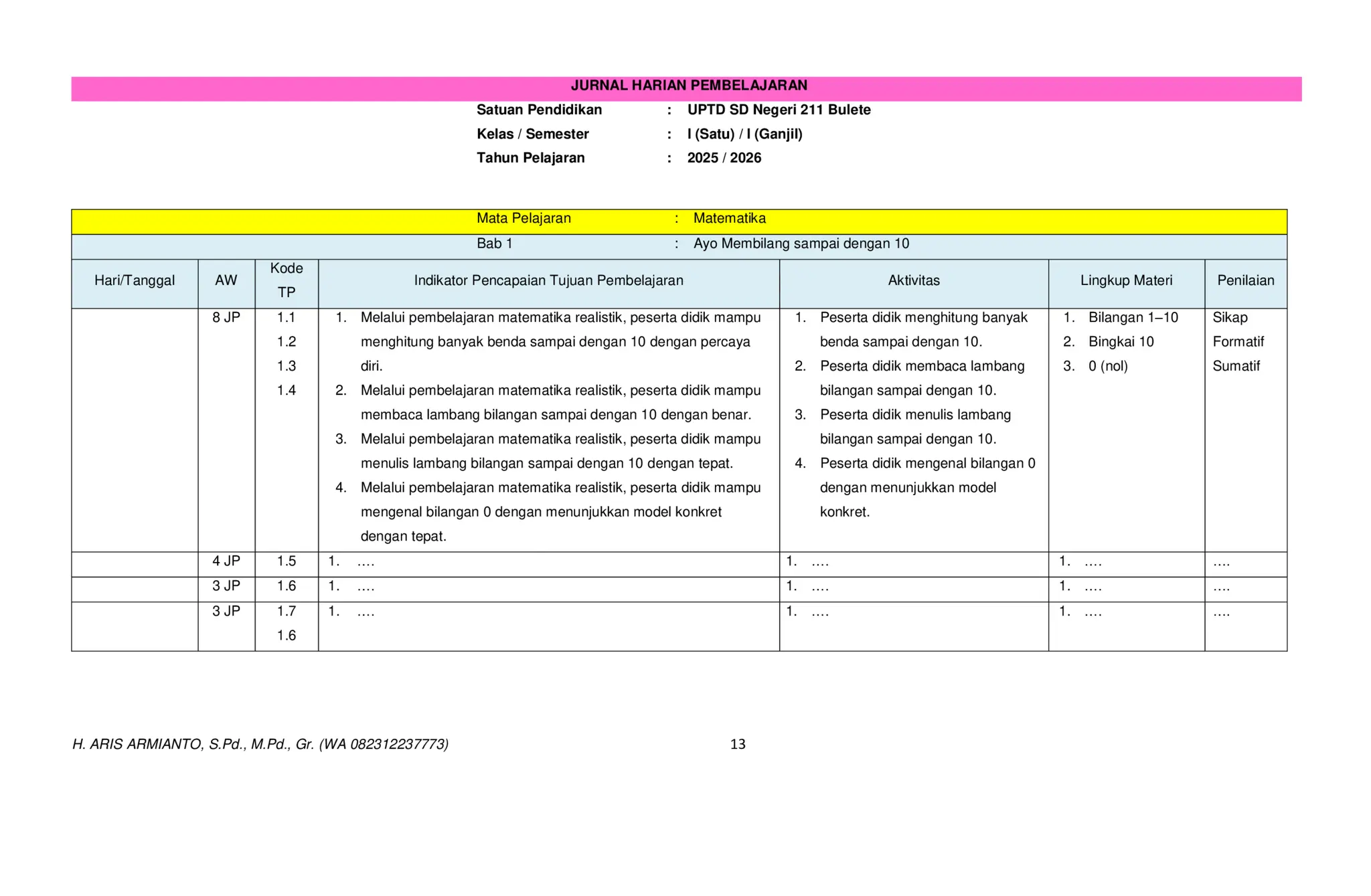 MODUL PEMBELAJARAN DEEP LEARNING MATEMATIKA KELAS 1 CP 032 REVISI 2025 ...