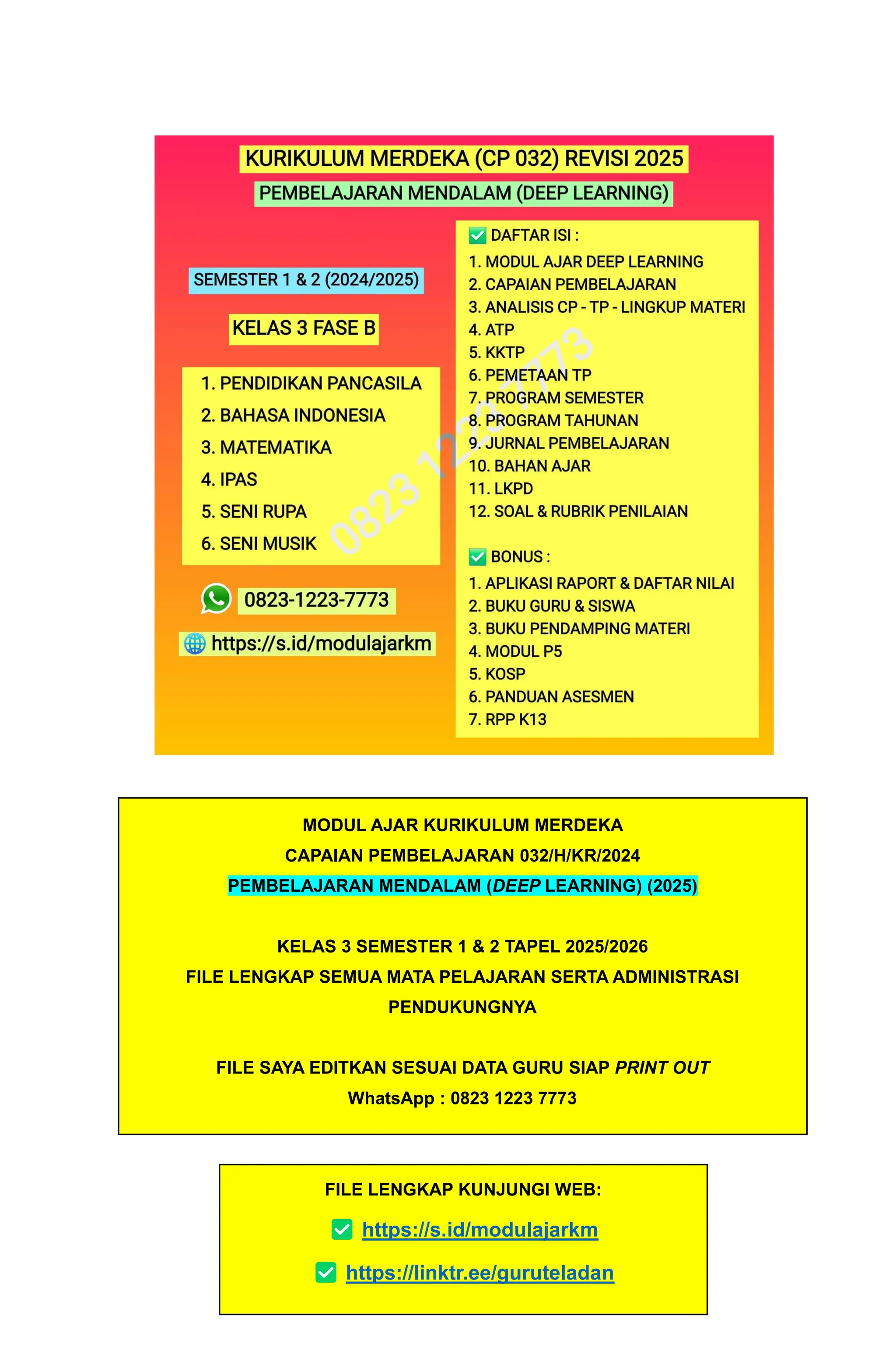 MODUL PEMBELAJARAN DEEP LEARNING MATEMATIKA KELAS 3 CP 032 REVISI 2025 ...