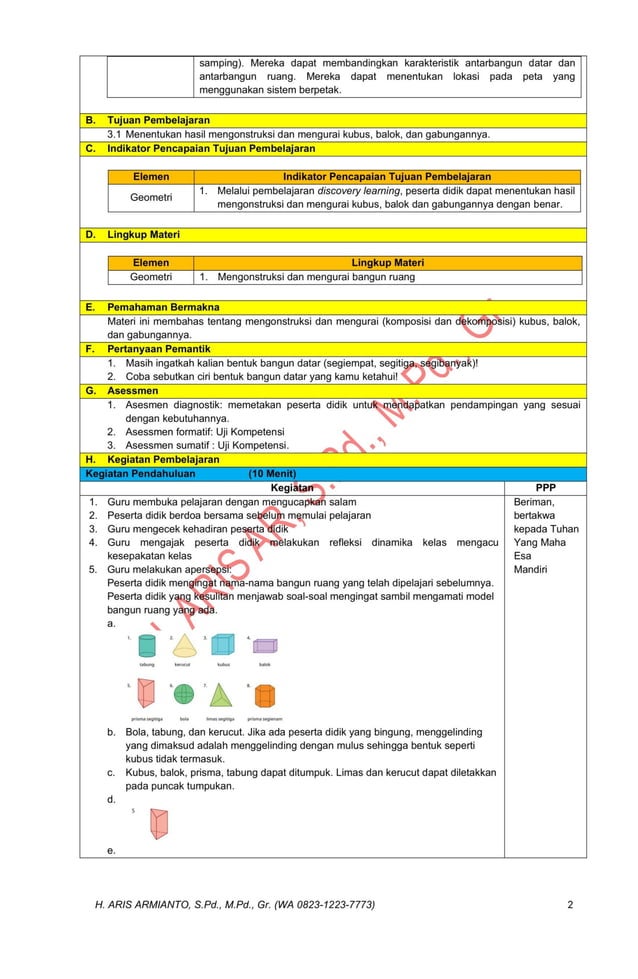 MODUL AJAR MATEMATIKA KELAS 6 SEMESTER 2 KURIKULUM MERDEKA CP 032 | DOCX