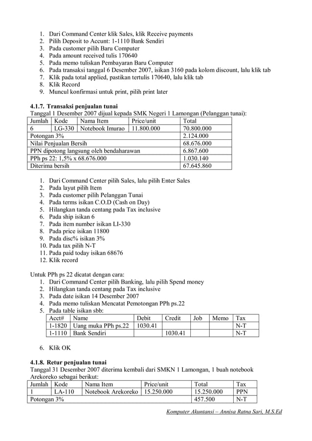 Modul myob versi 18 | PDF