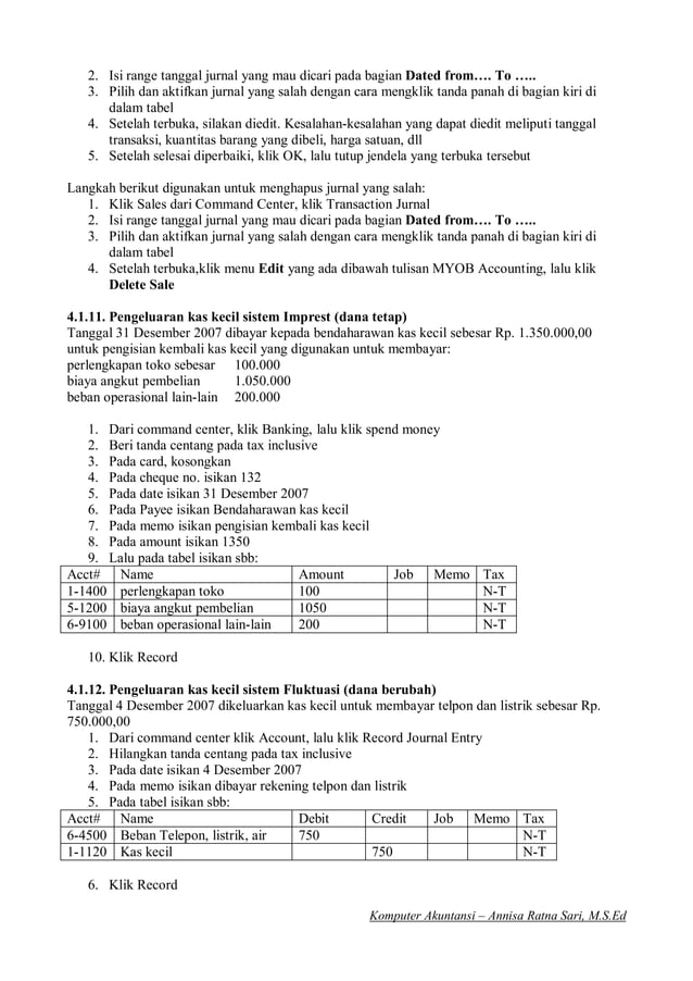 Modul myob versi 18 | PDF