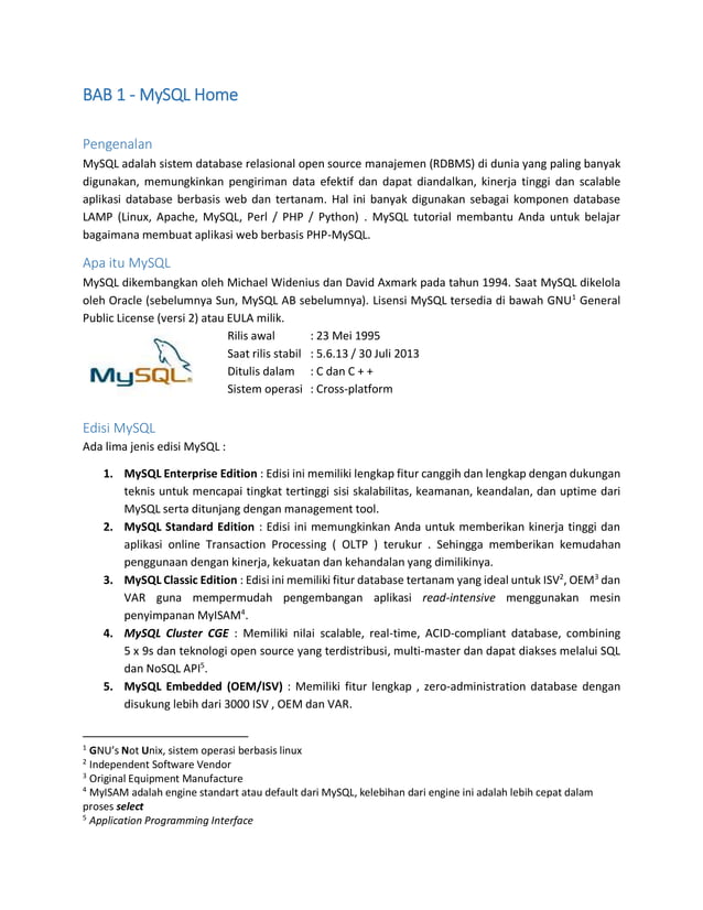 Modul my sql tutorial part 1 | PDF