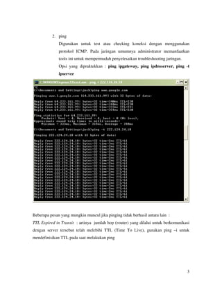 Modul Network Troubleshooting | PDF