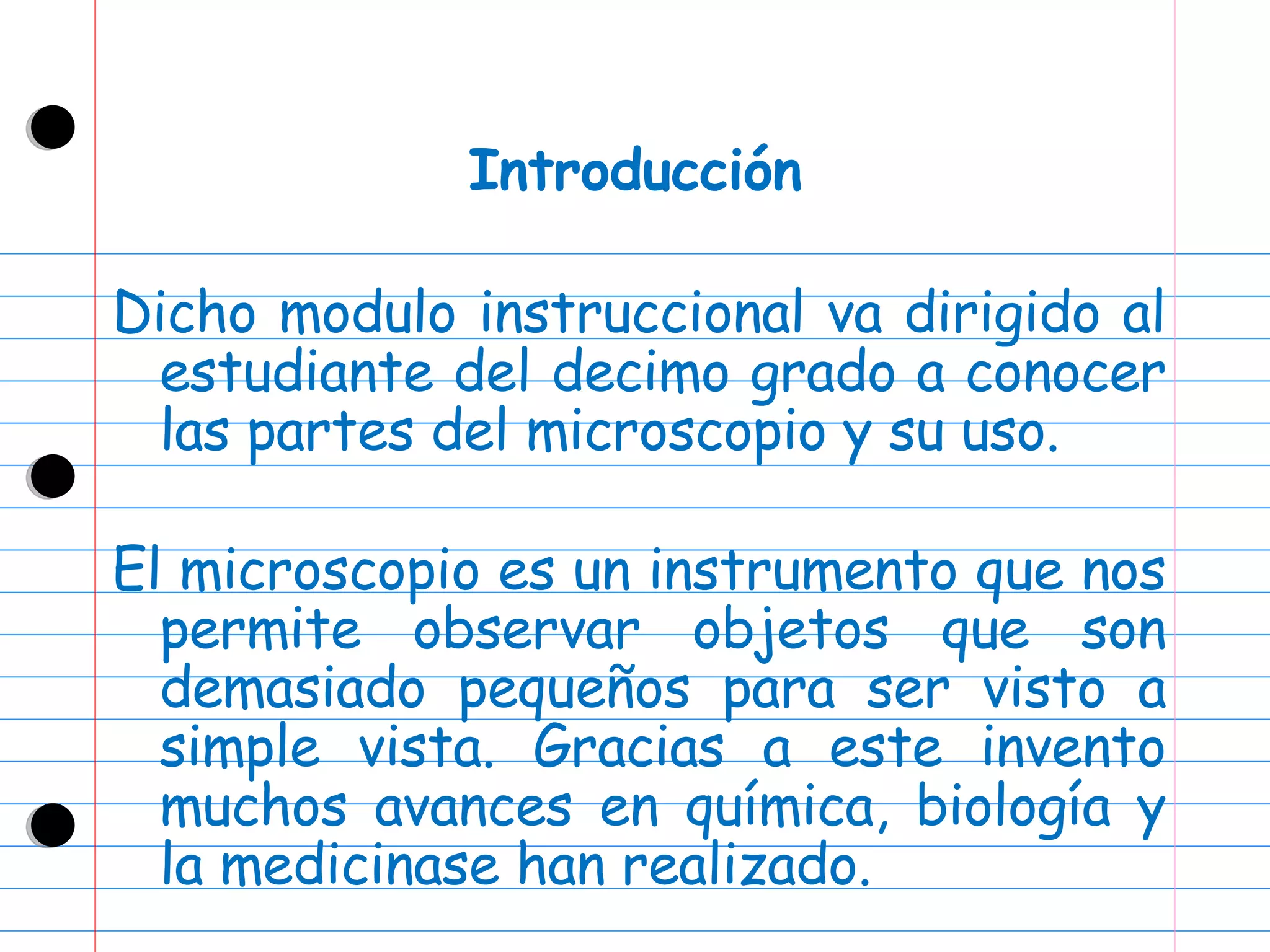 Partes del Microscopio | PPT