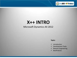 Microsoft Dynamics AX 2012 - Development Introduction Training - Part 2 ...