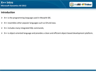 Microsoft Dynamics AX 2012 - Development Introduction Training - Part 2 ...