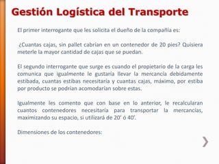 Adecuación de la carga para el transporte casos de estiba - modulo 3 | PDF