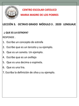 Modulo 3 leccion 3 guia de lenguaje | PPTX