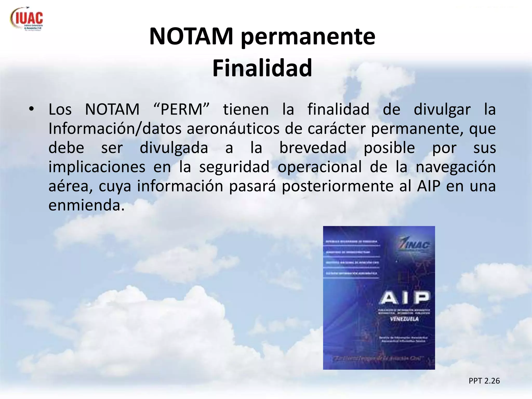 Especificaciones del NOTAM | PPTX
