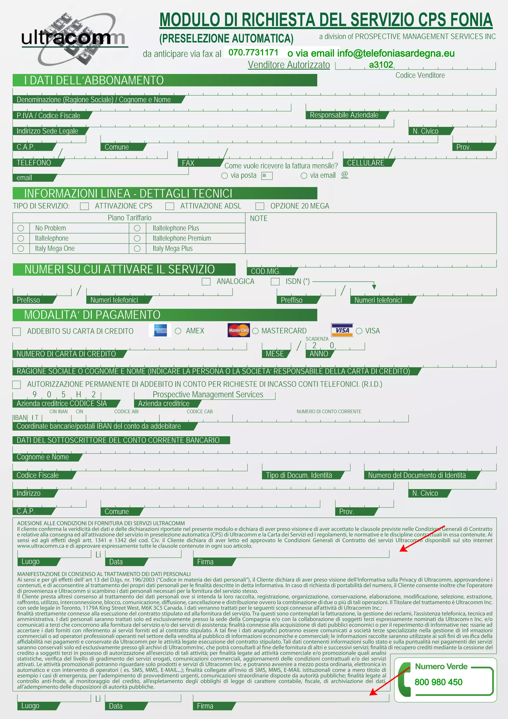Modulo attivazione cps a3102 | PDF