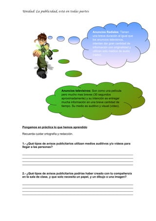 Modulo didactico Texto publicitarios 5to básico | DOC