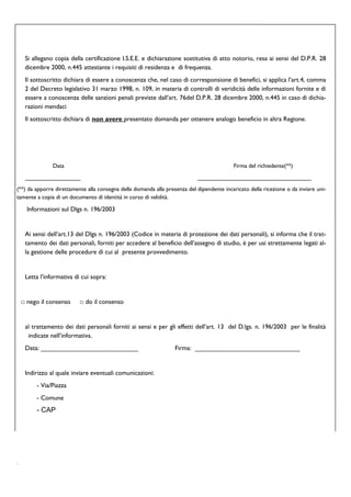 Modulo domanda | PDF