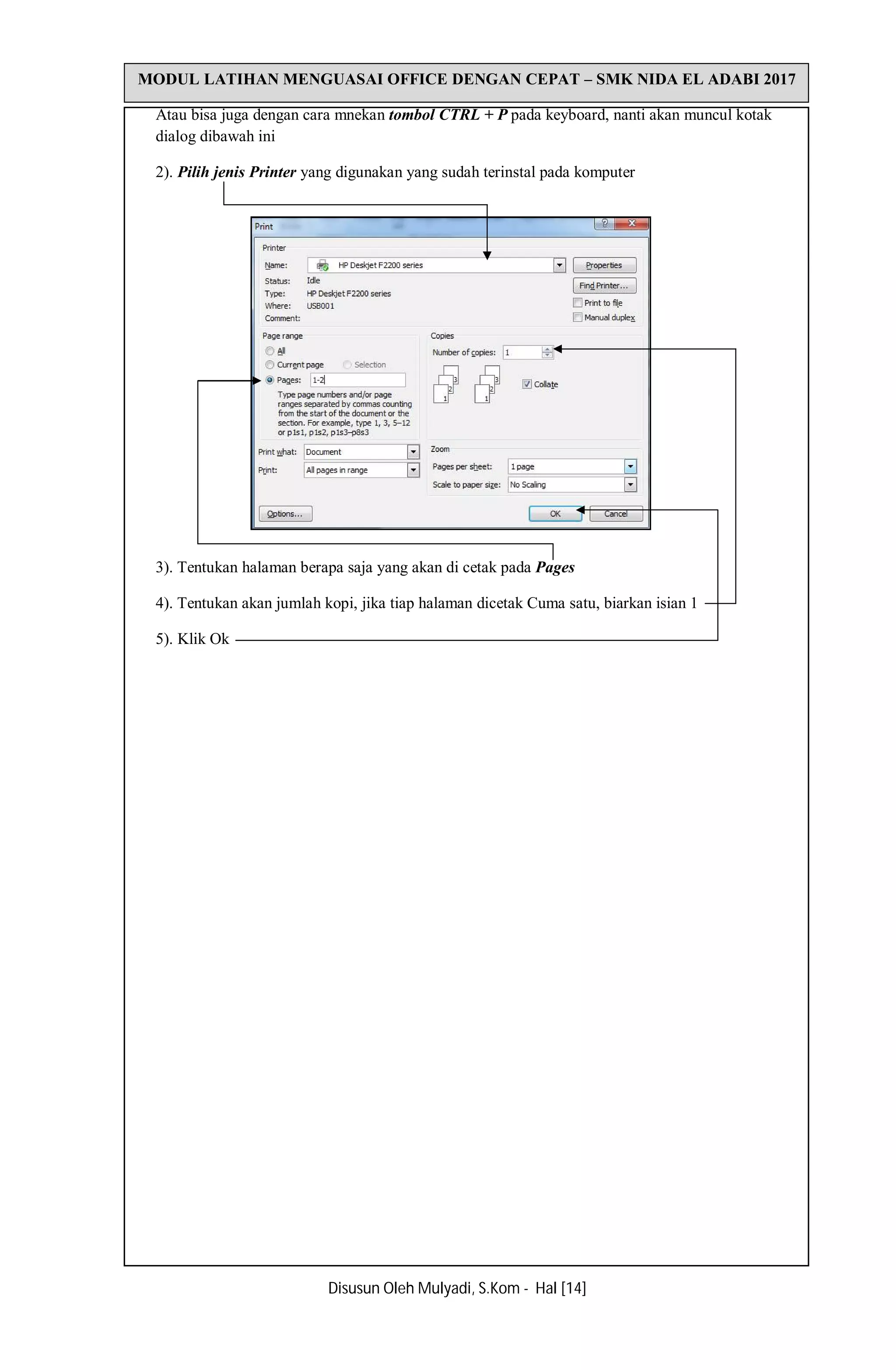 MODUL PELATIHAN MICROSOFT OFFICE WORD DAN EXCEL TINGKAT SMK | PDF