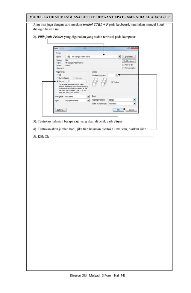 MODUL PELATIHAN MICROSOFT OFFICE WORD DAN EXCEL TINGKAT SMK | PDF