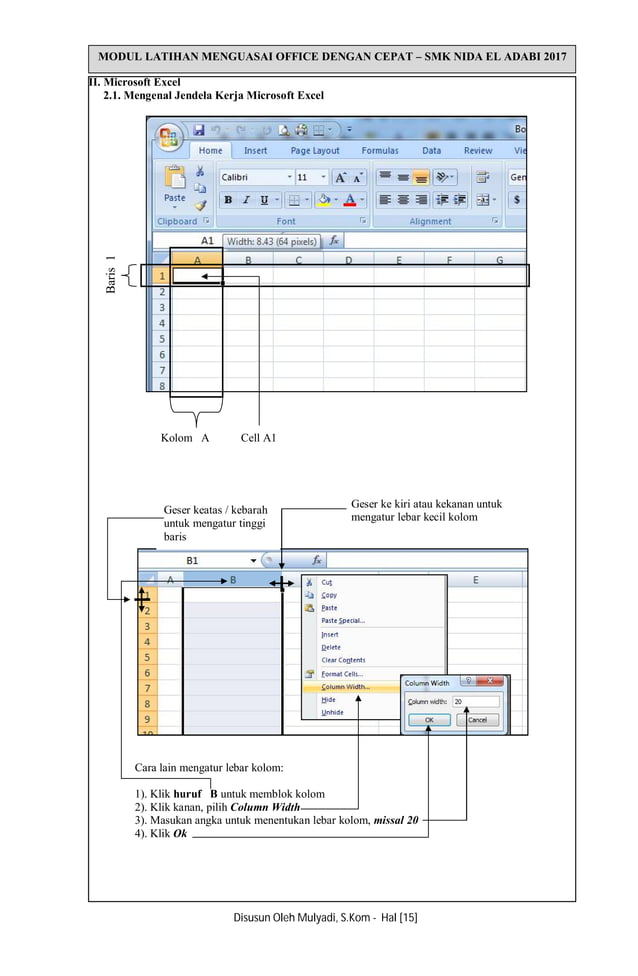 MODUL PELATIHAN MICROSOFT OFFICE WORD DAN EXCEL TINGKAT SMK | PDF