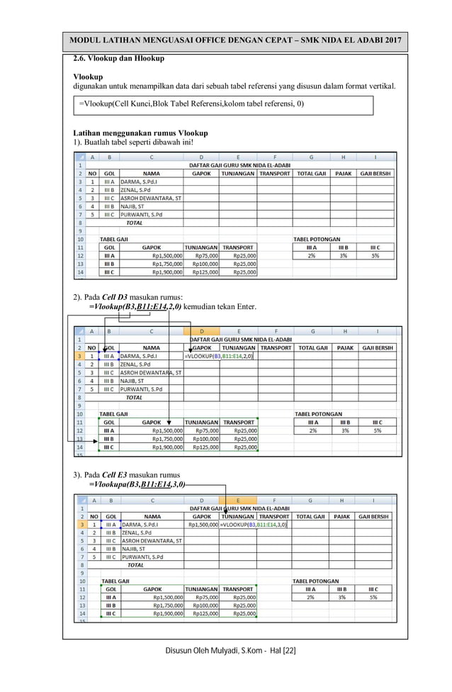 MODUL PELATIHAN MICROSOFT OFFICE WORD DAN EXCEL TINGKAT SMK | PDF