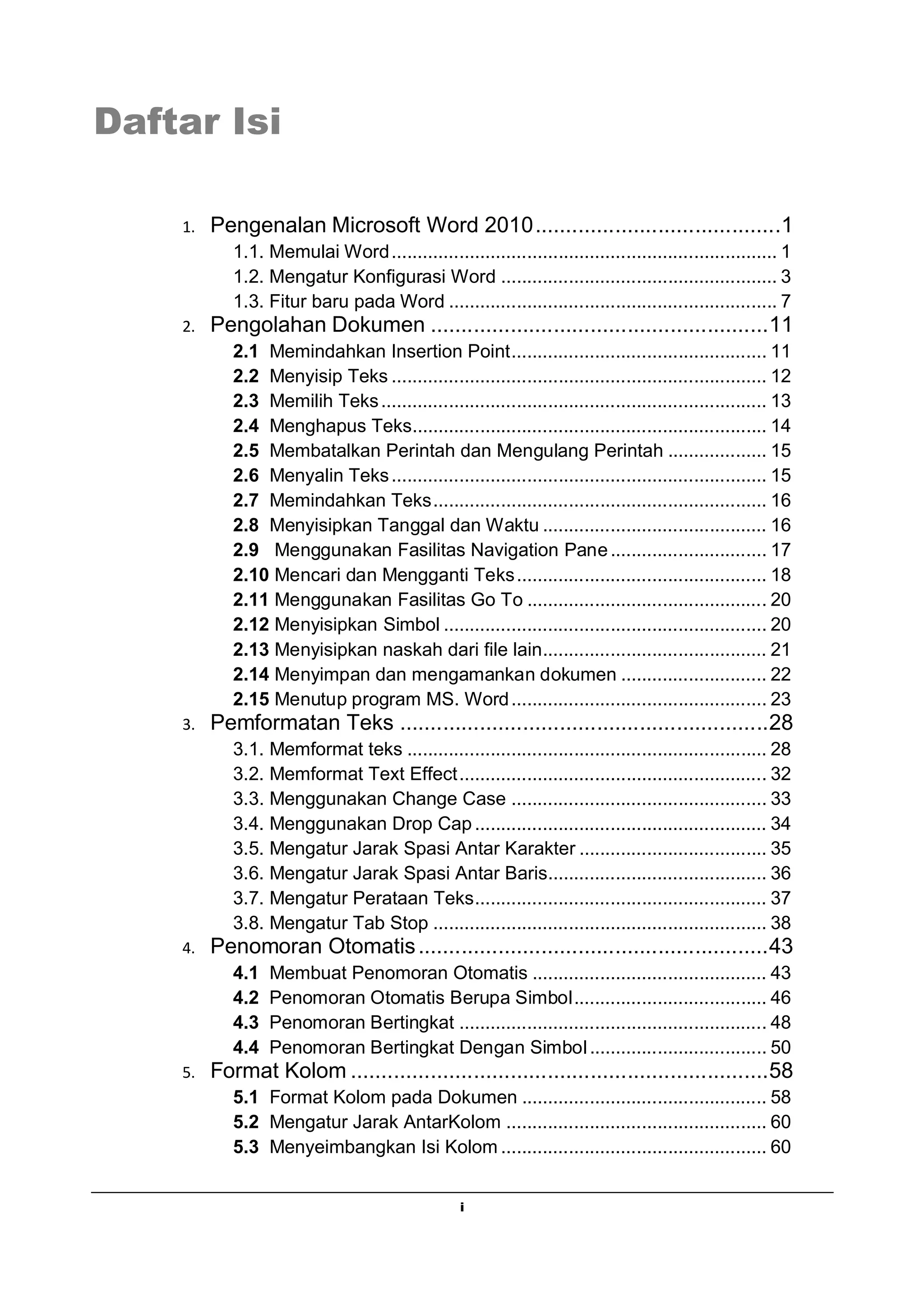 Modul office word 2010 | PDF