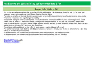 Modulo per disdetta sky 2 | PPT
