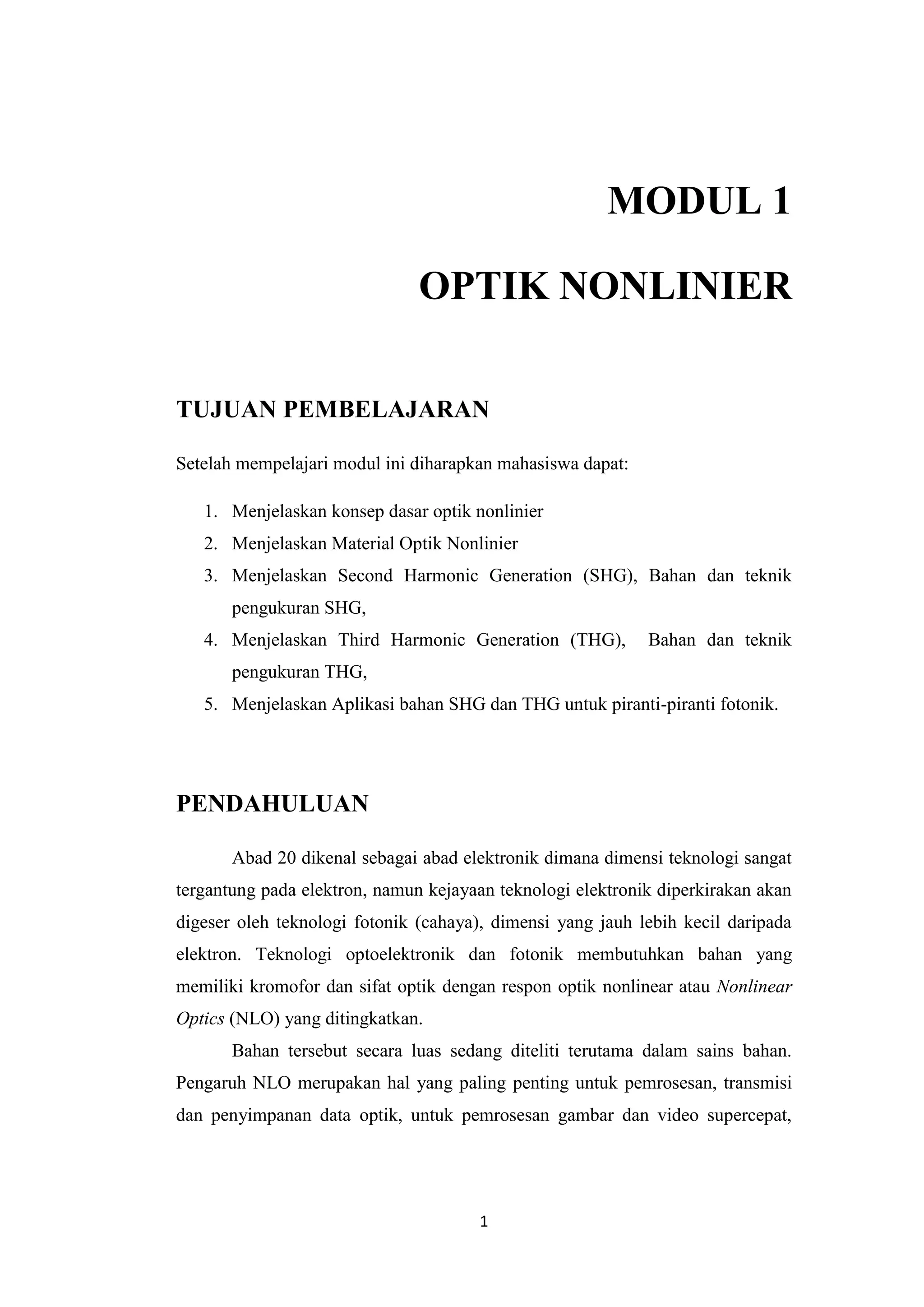 Modul optik nonlinier | DOCX