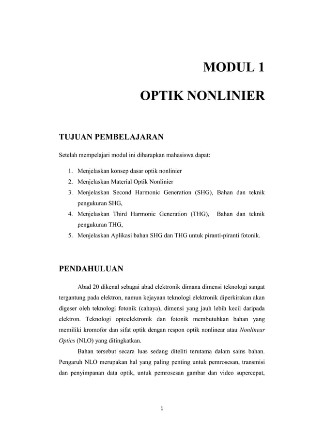 Modul optik nonlinier | DOCX
