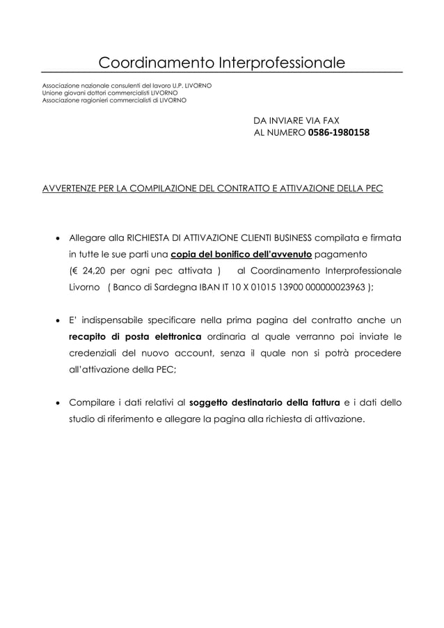 Modulo richiesta pec | PDF