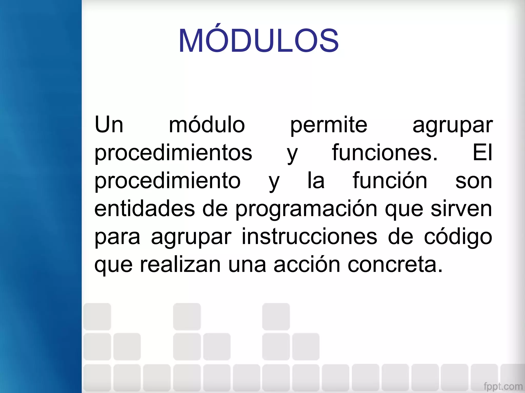 Modulos y funciones en VBA | PPT