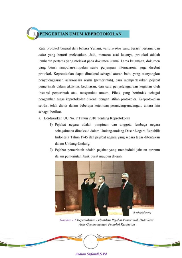 Modul otk keprotokolan kd. 3.11 untuk kelas XII OTKP ( Otomatisasi Tata Kelola Perkantoran) | PDF