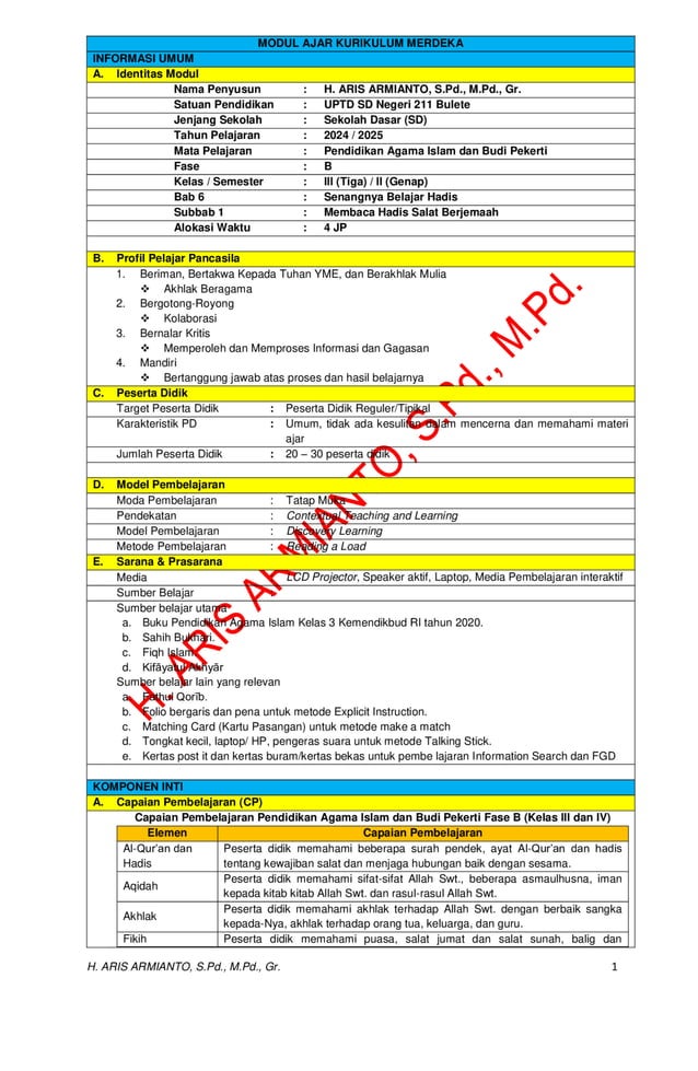 MODUL AJAR PENDIDIKAN AGAMA ISLAM (PAI & BP) KELAS 3 REVISI CP 032 KURIKULUM MERDEKA.pdf