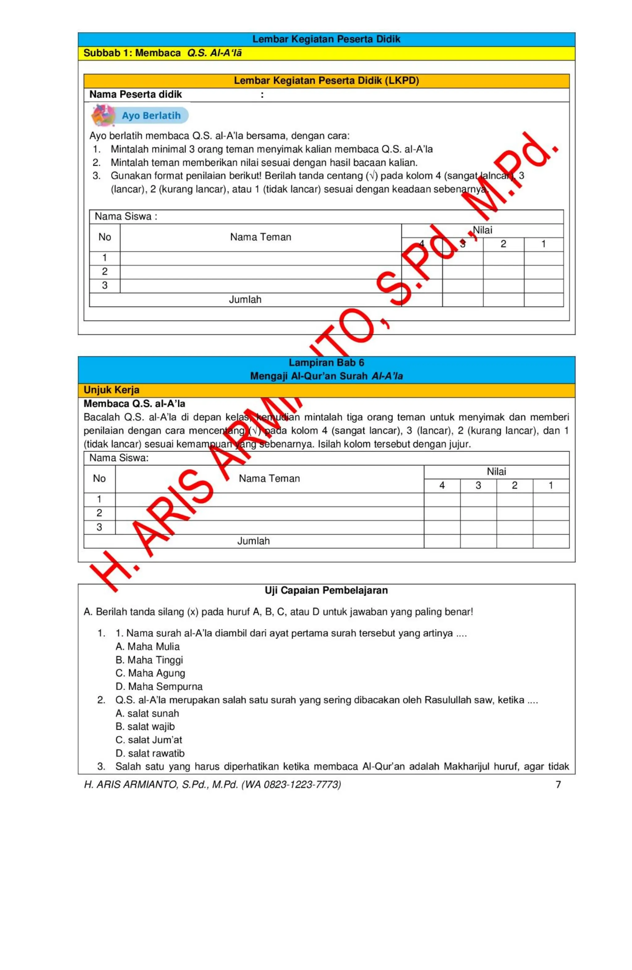 MODUL AJAR PENDIDIKAN AGAMA ISLAM (PAI & BP) KELAS 6 REVISI CP 032 KURIKULUM MERDEKA.pdf
