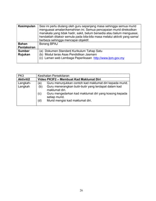 Modul paj tahap i thn 1 v5 lengkap dengan cover, pj dan pk | PDF