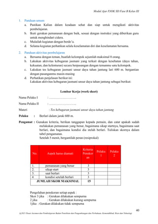 Modul Ajar Kurikulum Merdeka (PJOK) Kelas 3 | PDF