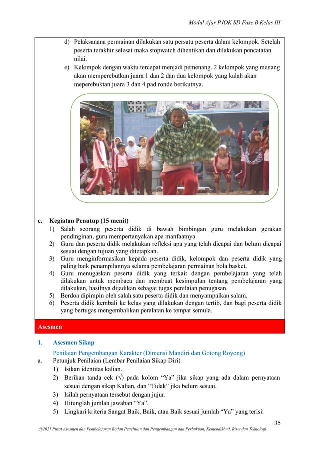 Modul Ajar Kurikulum Merdeka (PJOK) Kelas 3 | PDF
