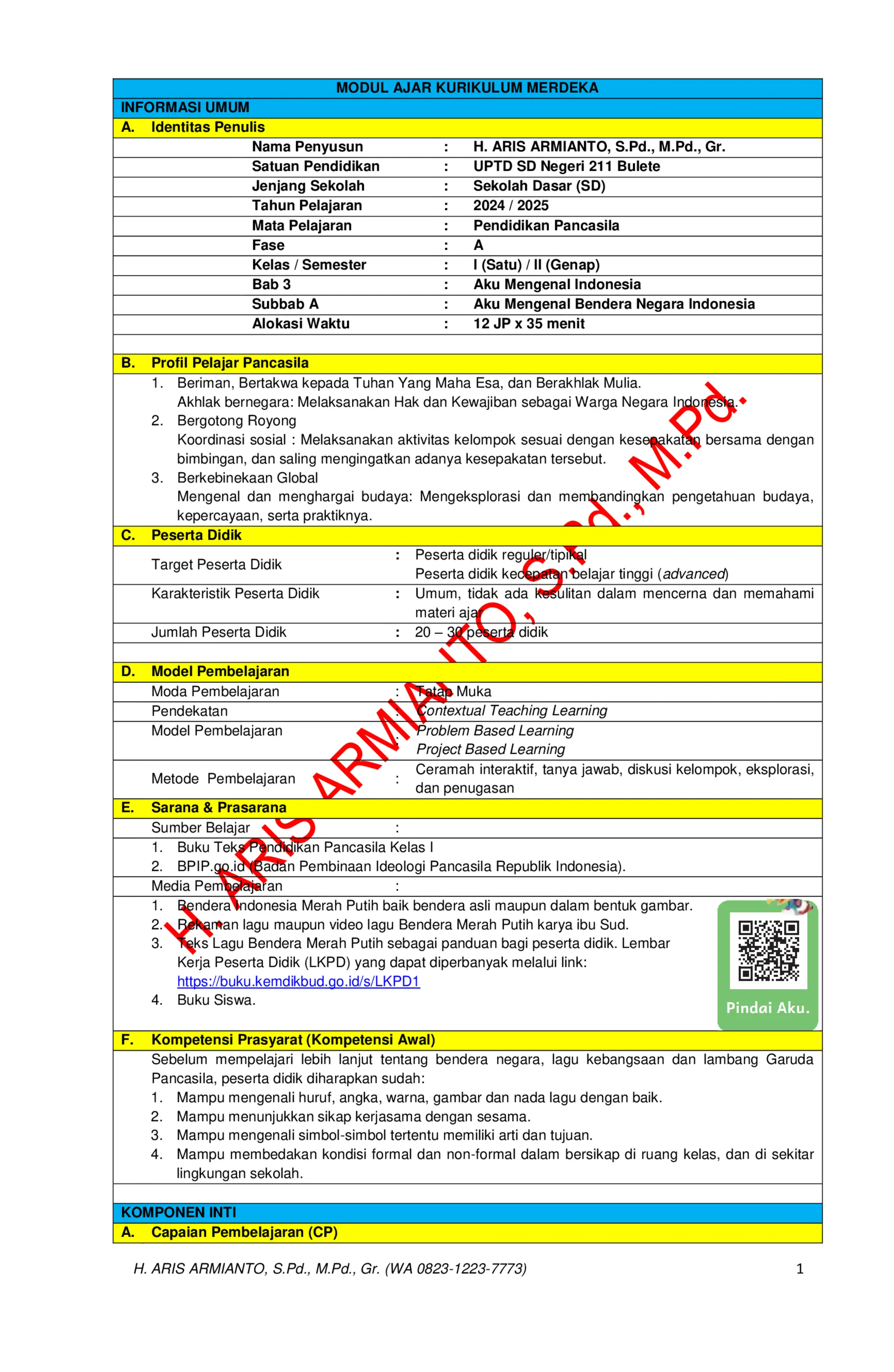 MODUL AJAR PENDIDIKAN PANCASILA KELAS 1 REVISI CP 032 KURIKULUM MERDEKA .pdf