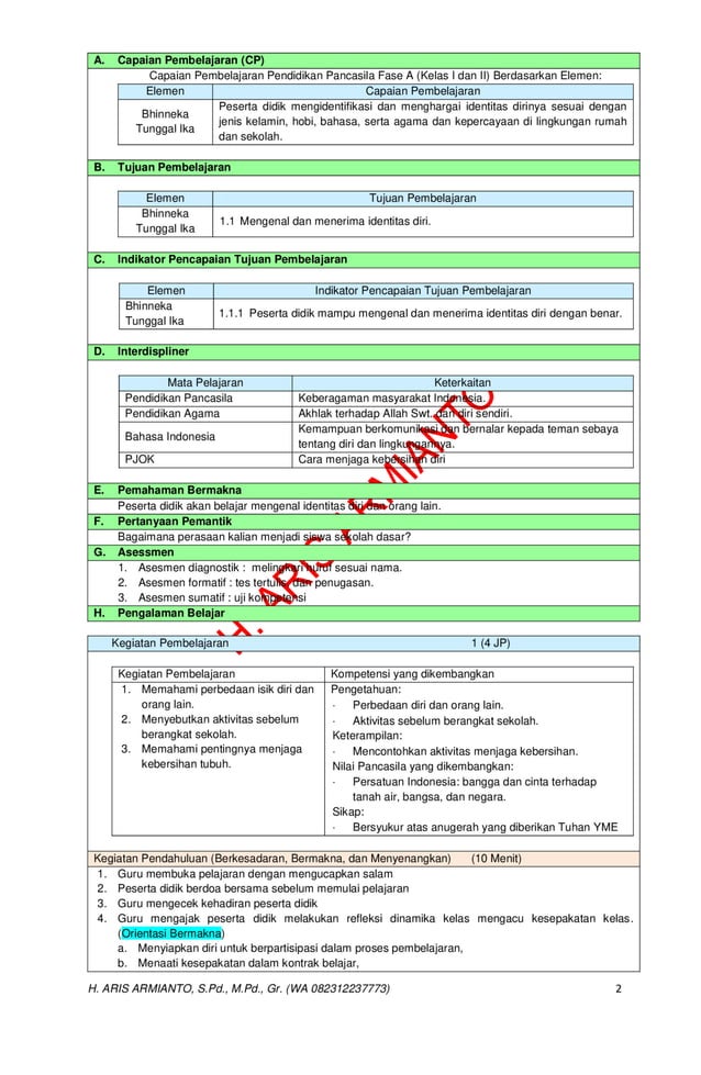 MODUL PEMBELAJARAN DEEP LEARNING PENDIDIKAN PANCASILA KELAS 1 CP 032 REVISI 2025 KURIKULUM ...